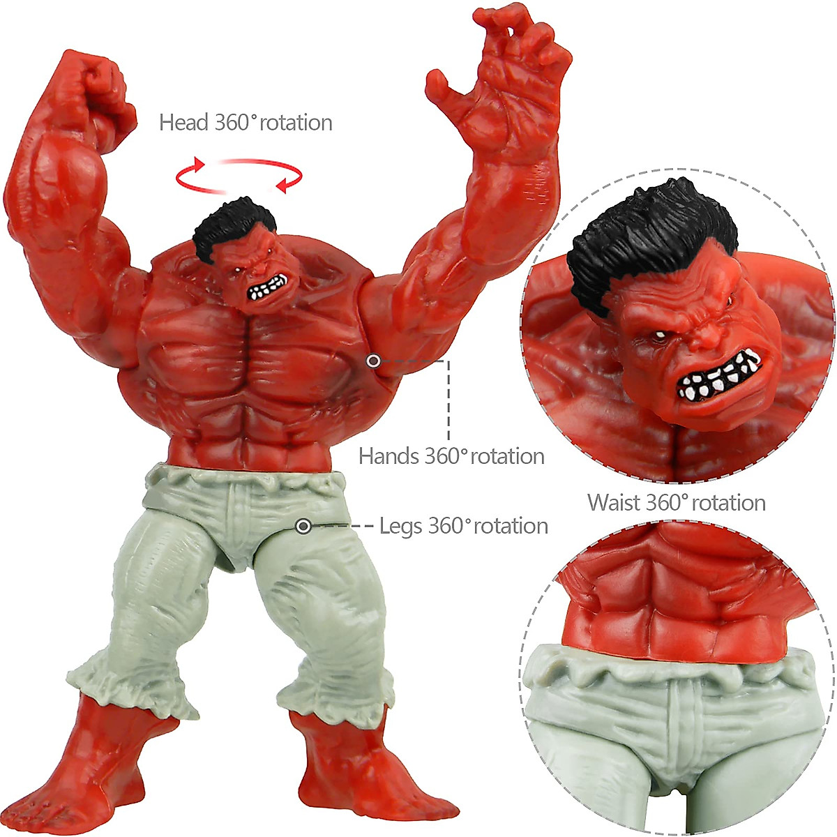 2Pcs 4.53-inch Red Grey Version Super Hero Action Figure