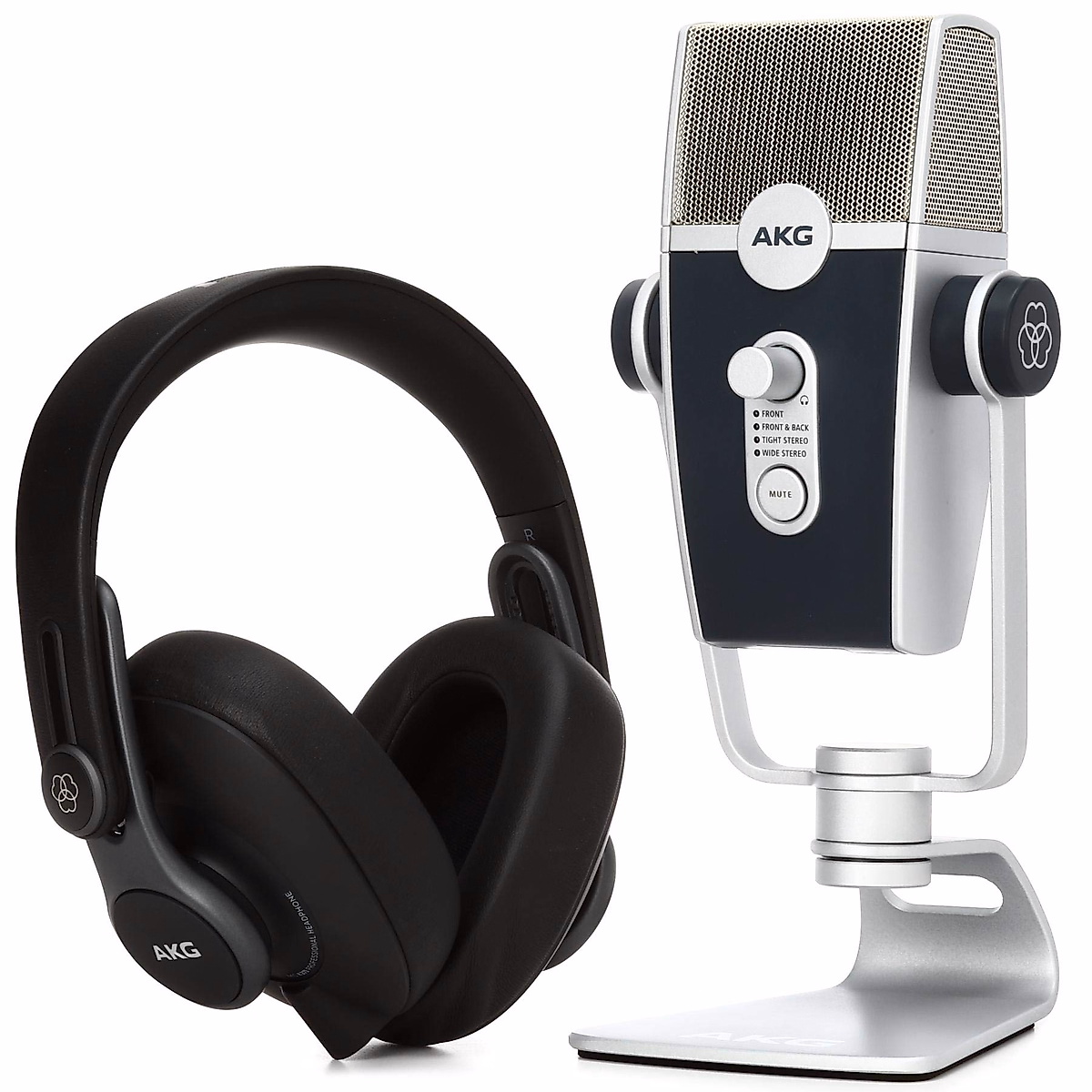 AKG Pro Audio Podcaster Essentials Kit for Streamers, Vloggers, and Gamers-Includes Lyra USB-C Microphone, K371 Headphones, and Ableton Lite Software