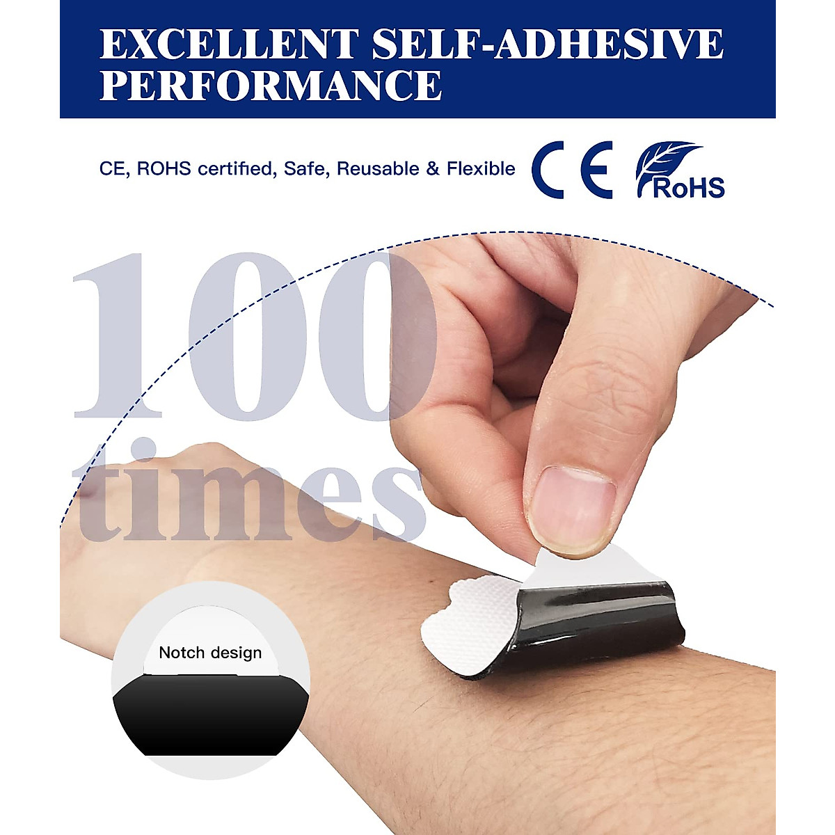 24 Pack TENS Unit Replacement Pads, Reusable Long-Lasting Self-Adhesive Non-Irritating Snap Electrodes Pad for Tens Unit with Standard 3.5mm Snap-on Connector, Compatible with Belifu, Brilnurse TENS