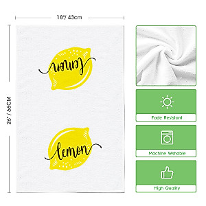 Artoid Mode Lemon Stay Juicy Summer Kitchen Towels Dish Towels, 18x26 Inch Seasonal Decoration Hand Towels Set of 4