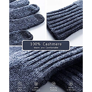 EURKEA Women’s 100% Pure Cashmere Scarf, Gloves, Beanie Hat Gift Box Set