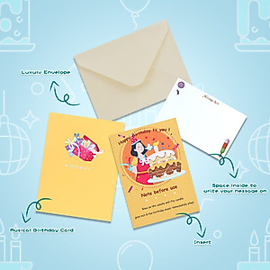 3D Musical Birthday Card, Blowable LED Light Candle 3D Birthday Popup Cards with Music, Blow Out Led Light Candle, and Play Happy Birthday Music for Kids Men and Women