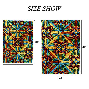 Mexican Talavera Ceramic Tile Holiday Garden Flag Vertical Double Sized Durable Polyester Fabric Non-Fade Outdoor Decoration Flag Banner for Christmas Halloween 12x18in