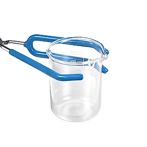 uxcell Lab Beaker Tongs 3 Prongs Stainless Steel 11.81-inch Opens Up to 215mm Width Blue 2Pcs