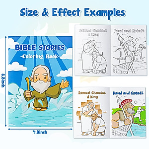Zainpe 24Pcs Christian Bible Stories Coloring Books for Kids Bible Study Theme DIY Art Drawing Book Jesus Noah's Ark Pattern Color Booklets Party Favors Supplies Birthday Gift Goodie Bag Filler