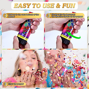 Honoson Confetti Poppers Cannons Confetti Cannon Poppers Confetti Shooters Air Compressed Cannon for Wedding Birthday Gender Reveal Graduation Baby Shower Decoration Favor (24 Pcs, 4.33 Inch)