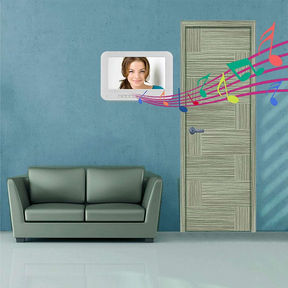 AMOCAM Video Intercom System, 7 Inche Monitor Wired Video Door Doorbell Kit, Outdoor IR Camera Door Intercom, Support Monitoring, 2-Way Intercom Unlocking for Home