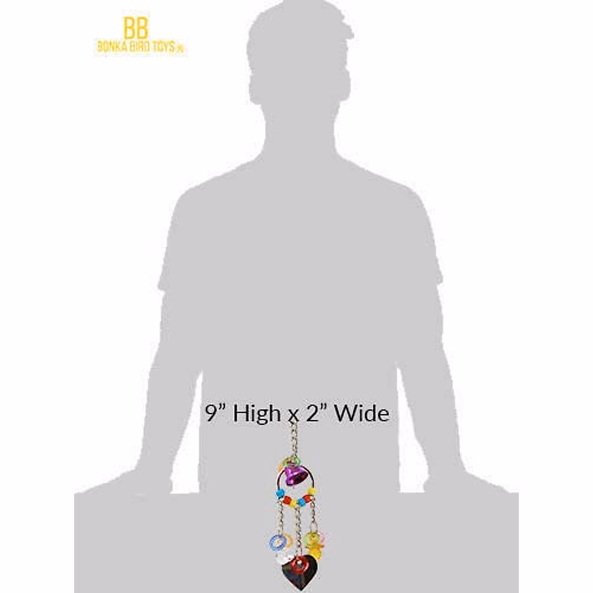 Bonka Bird Toys 1763 Heart Charm Bird Toy Parrot cage Toys Cages Cockatiel Parakeet parrotlet