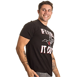 Ann Arbor T-shirt Co. If it Flies, it Dies | Funny Duck Goose Grouse Bird Fowl Hunting Hunter T-Shirt-(Adult,M) Black