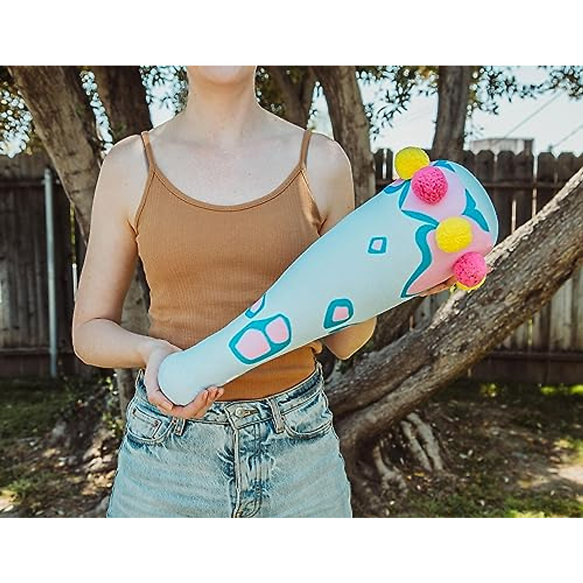 Killer Klowns from Outer Space Blue Baseball Bat 20-Inch Collector Plush Toy, Large Soft Stuffed Animal