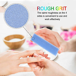 Nail File and Buffer, Professional Manicure Tools Kit 6pcs Rectangular Art Care Buffer Block 6pcs 100/180 Grit Double-sided Nail Files 6 pcs Purple 180/240 Emery Board & Buffers Brushes, 14Pcs/Pack