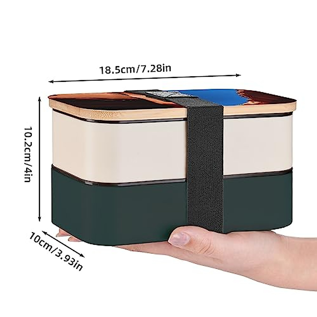 Gorge Scenery Adult Lunch Box, Bento Box, With Cutlery Set Of 3, 2 Compartments, Rectangular, Lunch Box For Adults