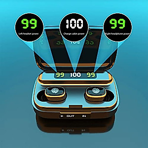 Bluetooth Earbuds, Wireless Earphones Bluetooth 5.3 in-Ear Headphones Touch Control, Fast Charge, LCD Power Display, Built-in Mic Ear Buds for Home Office Sports, Can Be As Power Bank