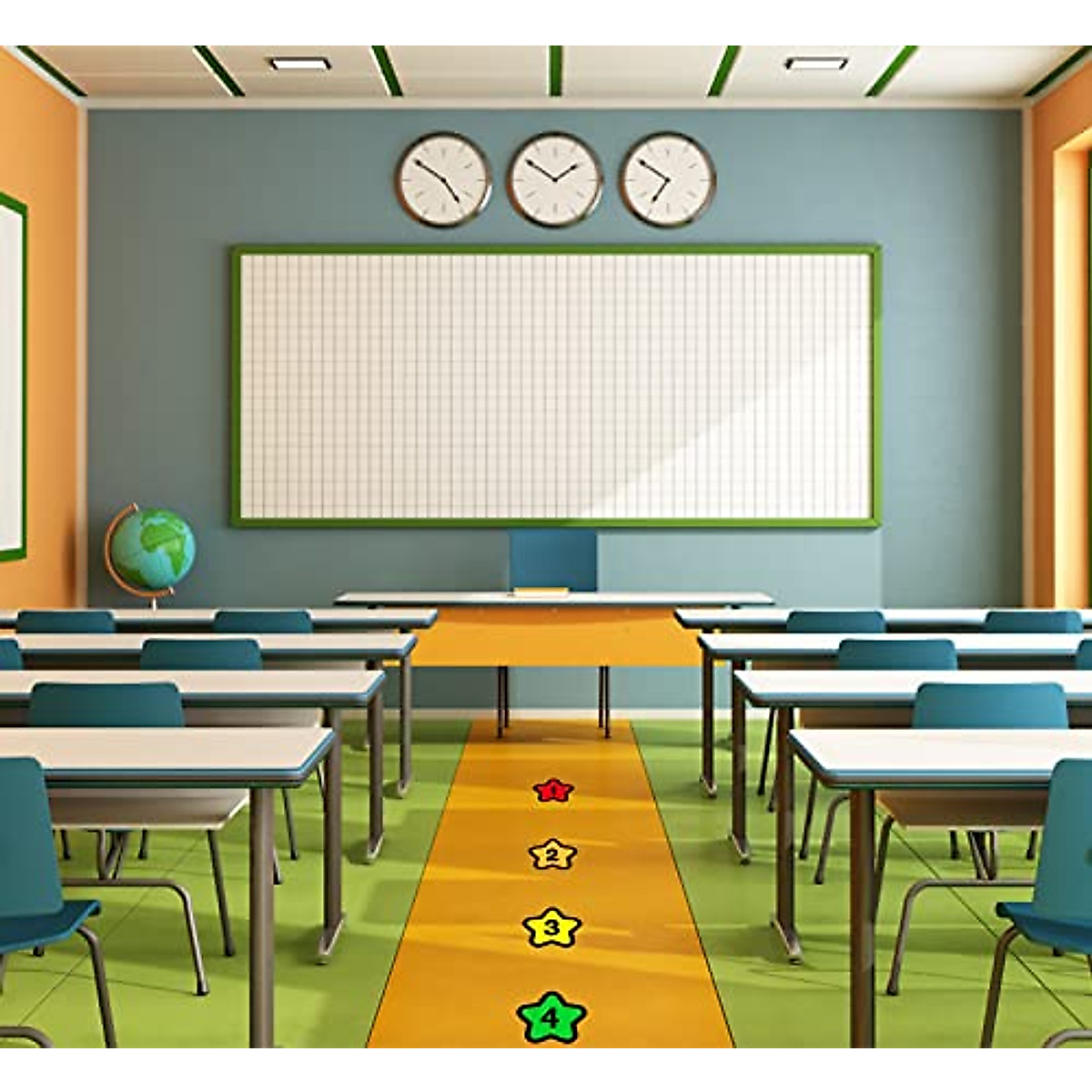 WhatSign 36Pcs Number Spot Markers Stickers 4" Line up Spots for Classroom Floor Number Stickers Classroom Line up Spot Dots Floor Decals for Back to School Kindergarten Preschool Elementary Classroom