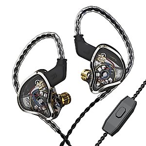 CCZ Warrior Stage in Ears Monitors Wired Earbuds with 3BA 1DD Hybrid Drivers, Noise Isolating in Ear Earphones Headphones with High Fidelity Clear Sound for Singer, Studio, Live Band, Gaming, Chatting