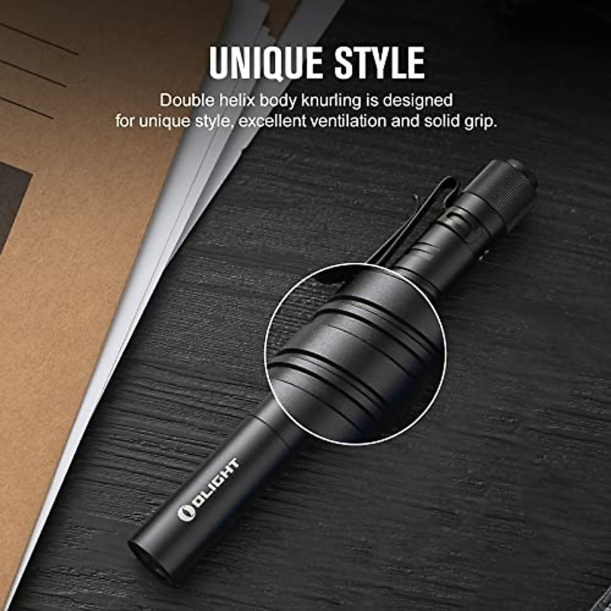 OLIGHT I3T Plus 250 Lumens EDC Pocket Slim Flashlight with 2 AAA Batteries and a PMMA Optic Lens, Tail-switch LED Flashlight with Dual Direction Pocket Clip for Camping, Outdoor, and Emergency (Black)