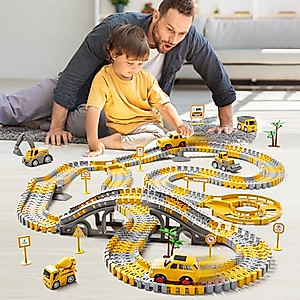 iHaHa Toddler Boy Toys 236 PCS Race Tracks Toys Gifts for 3 4 5 Year Old Boys Kids, 3 4 5 6 Year Old Boys Toys, Construction Toys for Boys Age 3-5 4-6 5-7