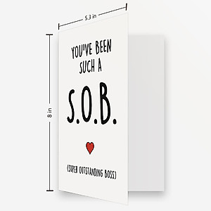 OJsensai Funny Boss Day Card, Humorous Card for Boss, Rude Card from Employee, Birthday Card for Boss Lady, You've Been Such A SOB