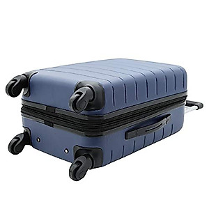 Wrangler Smart Luggage Set with Cup Holder and USB Port, Navy Blue, 20-Inch Carry-On