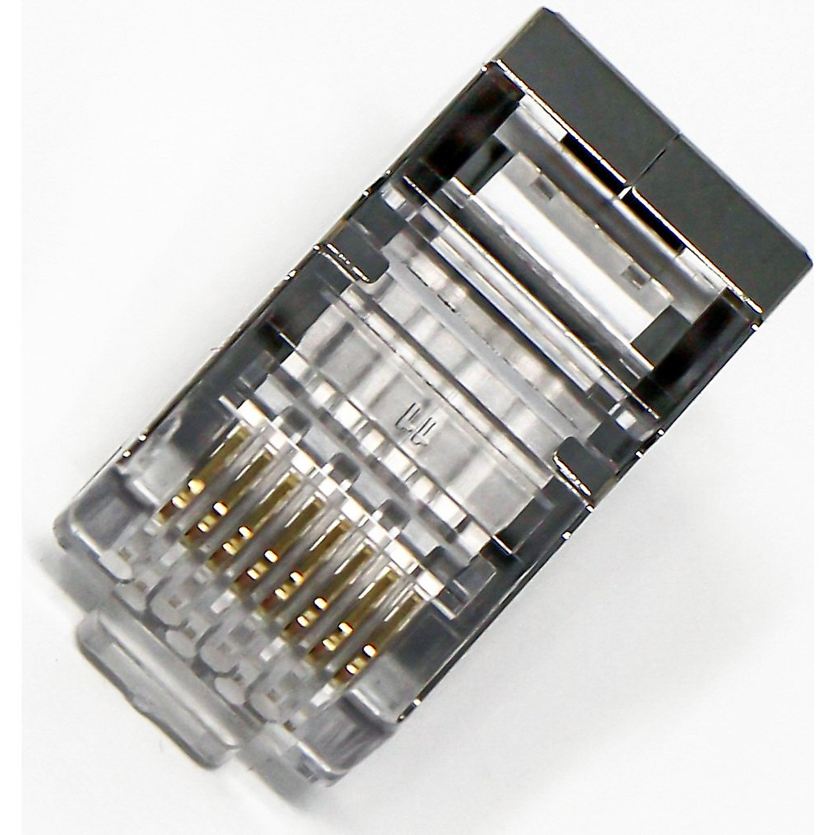 Tupavco TP807 Shielded CAT6 RJ45 Crimp Connector (100 Pack Bag) 8P8C STP Ethernet Network Cable Plug Crimp Jack, Metalic