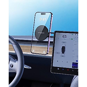 SUPERONE Tesla Phone Mount, Compatible with MagSafe Car Mount for Model 3 & Model Y, [Super Strong Magnet] 360° Rotation for iPhone 15 14 13 Pro/Max MagSafe Case & All Phones, Black