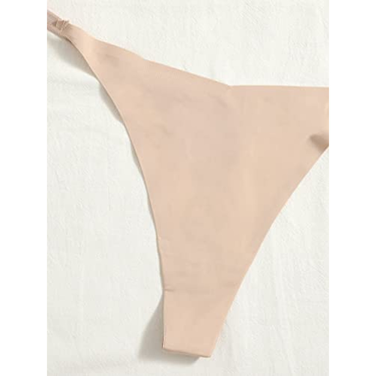 Verdusa Women's Seamless Thong 7pack No Show Underwear Panties Set Multi Nude Brown M