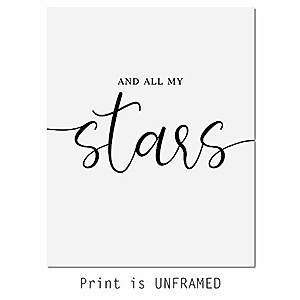 Set of 3 Prints, You Are My Sun My Moon And All of My Stars, Nursery Wall Art, Nursery Prints, Bedroom Print Set, Above Bed Print, Bedroom Quotes, Nursery Decor, UNFRAMED 11x14inch