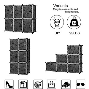 KOUSI Portable Shoe Rack Organizer 64 Pair Tower Shelf Storage Cabinet Stand Expandable for Heels, Boots, Slippers， 12 Tiers Black
