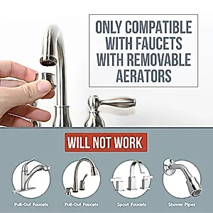 SmarterFresh Faucet Diverter Valve With Aerator and Male Threaded Adapter, Faucet Adapter for Hose Attachment, Faucet Connector for Water Diversion