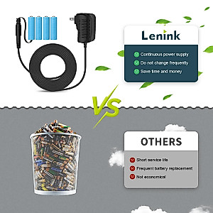Lenink AC Power Supply Adapter for 4 AA Battery, AA Battery Replacement for LED Light, Decorations (Black, 1.8m/5.9ft)