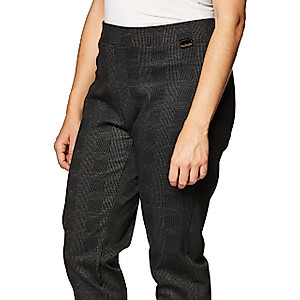 Calvin Klein Women Pull On Stretch Pants (Standard and Plus), Cropped Glen Plaid, Large