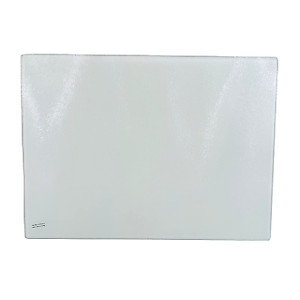 Rectangle Glass Tempered Cutting Board for Kitchen Dishwasher Safe, Rectangle Chopping Board with Rubber Feet, Small Frosted Countertop Tray 39cm x 28.5cm