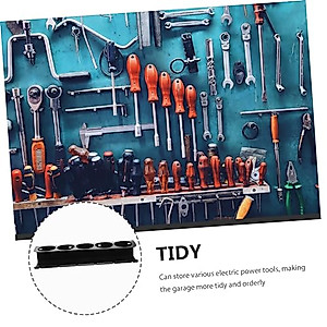 Levemolo 1 Set Warehouse Tools Wall Rack Drill Rack Tool Organizer Electric Drill Holder Storage Shelf for House Tool Holder Organizer for Tool Handheld Tool Holder Black Metal