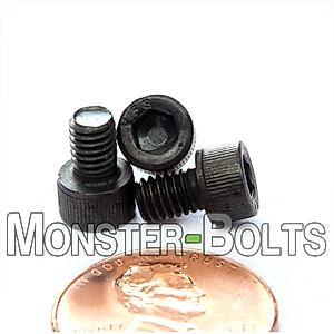 MonsterBolts - #8-36 x 1/4" Socket Head Screws, ASTM A574, Alloy Steel, Black Oxide, 10 Pack