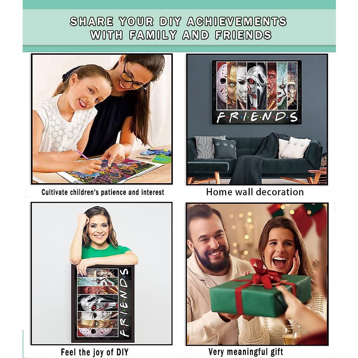 Halloween Diamond Painting Kits for Adults - 5D Diamond Art Kits for Adults Kids Beginner, DIY Full Drill Diamond Dots Paintings with Diamonds Gem Art and Crafts for Home Wall Decor - 13.8X21.7inch