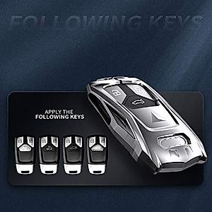 K LAKEY Car Key Fob Cover,Compatible with Audi Remote Key A4 RS4 A5 F5 S5 RS5 A6 A7 C8 A8 Q5 FY Q7 4M TT TTS TTRS R8 Smart Keyless Entre Key Fob,Armor Key Fob Case Protector Jacket with Buckle Black
