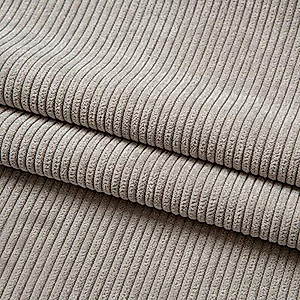 Jennfabric Olive Green"Corduroy" Velvet Narrow Rib Knitted Thin Fabric, Half-Meter, Yellow, Pink, White, Beige, Black, red, Blue and Gray - 5-150cmX50cm