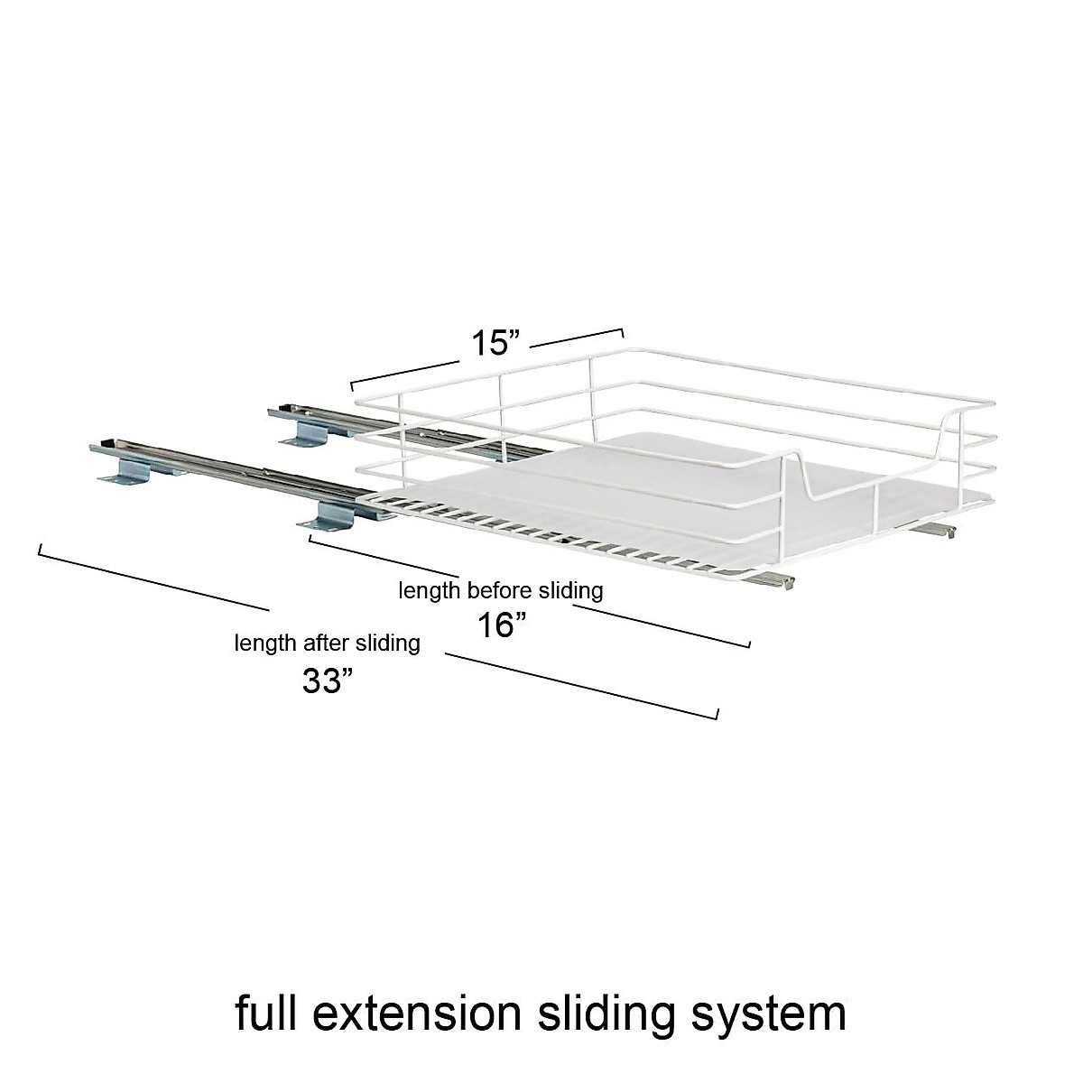 Household Essentials 1516-1 Glidez Undersink Sliding Organizer | Pull Out Cabinet Shelf | White | 15-Inch