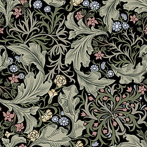 Anmon Willian Morris Peel and Stick Wallpaper, Thicken Self Adhesive and Removable Vintage Green Leaf Floral Wall Paper, Victorian Boho Contact Paper for Cabinets and Home Wall Decor 17.7in×118in