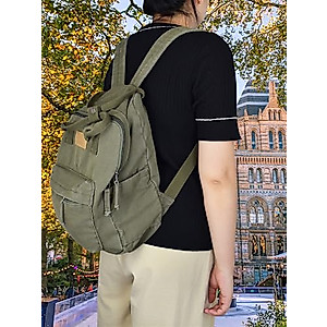 TeeYee Canvas Backpack Women Retro Large Capacity Backpack Casual Versatile Backpack BAG157green