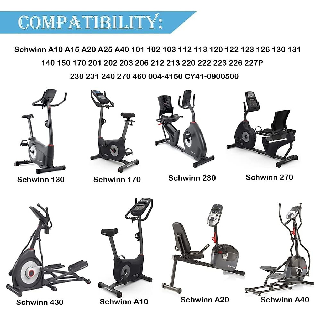 Universal 9V Adapter Power Cord for Schwinn 170 430 A10 A20 420 460 101 130 150 202 220 230 240 Schwinn Stationary Bike Power Cord for Bike Exercise Elliptical Recumbent Upright Trainer Power Supply