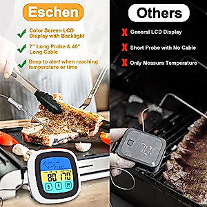 Digital Meat Thermometer for Cooking, Food Thermometer with Large Touchscreen Backlight LCD, Long Probe, Cooking Thermometer for Beef Liquid Oven BBQ Grill Fry Candy, Kitchen Stuff Gift for Women Men