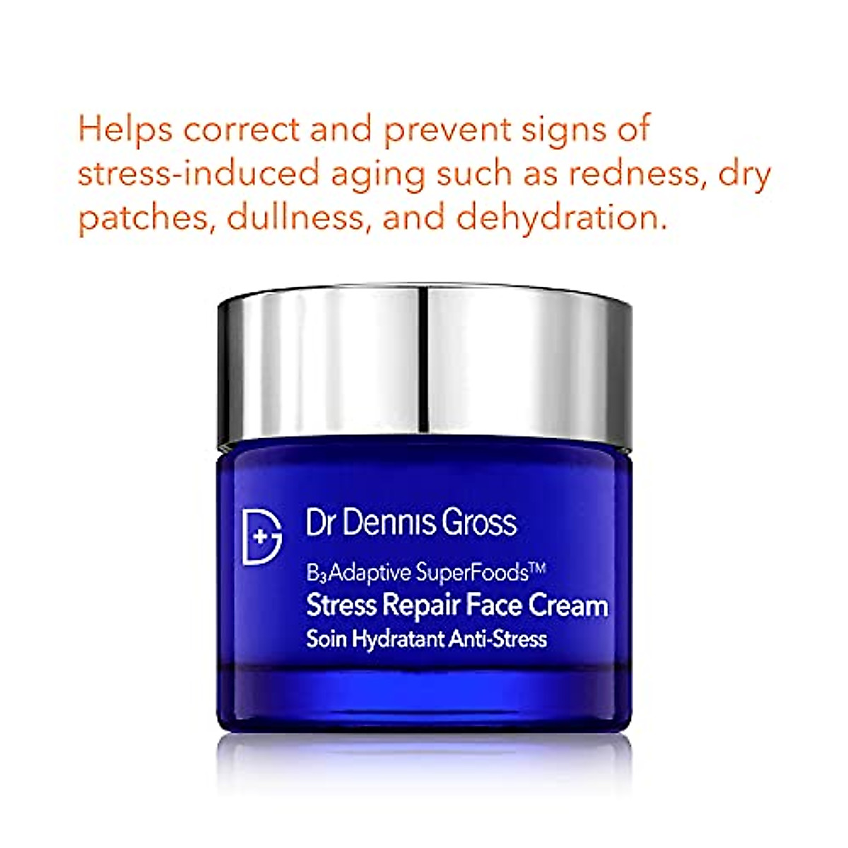 Dr Dennis Gross B³Adaptive SuperFoods™ Stress Repair Face Cream. For Dehydration, Redness, and Worry Lines, 2.0 fl oz