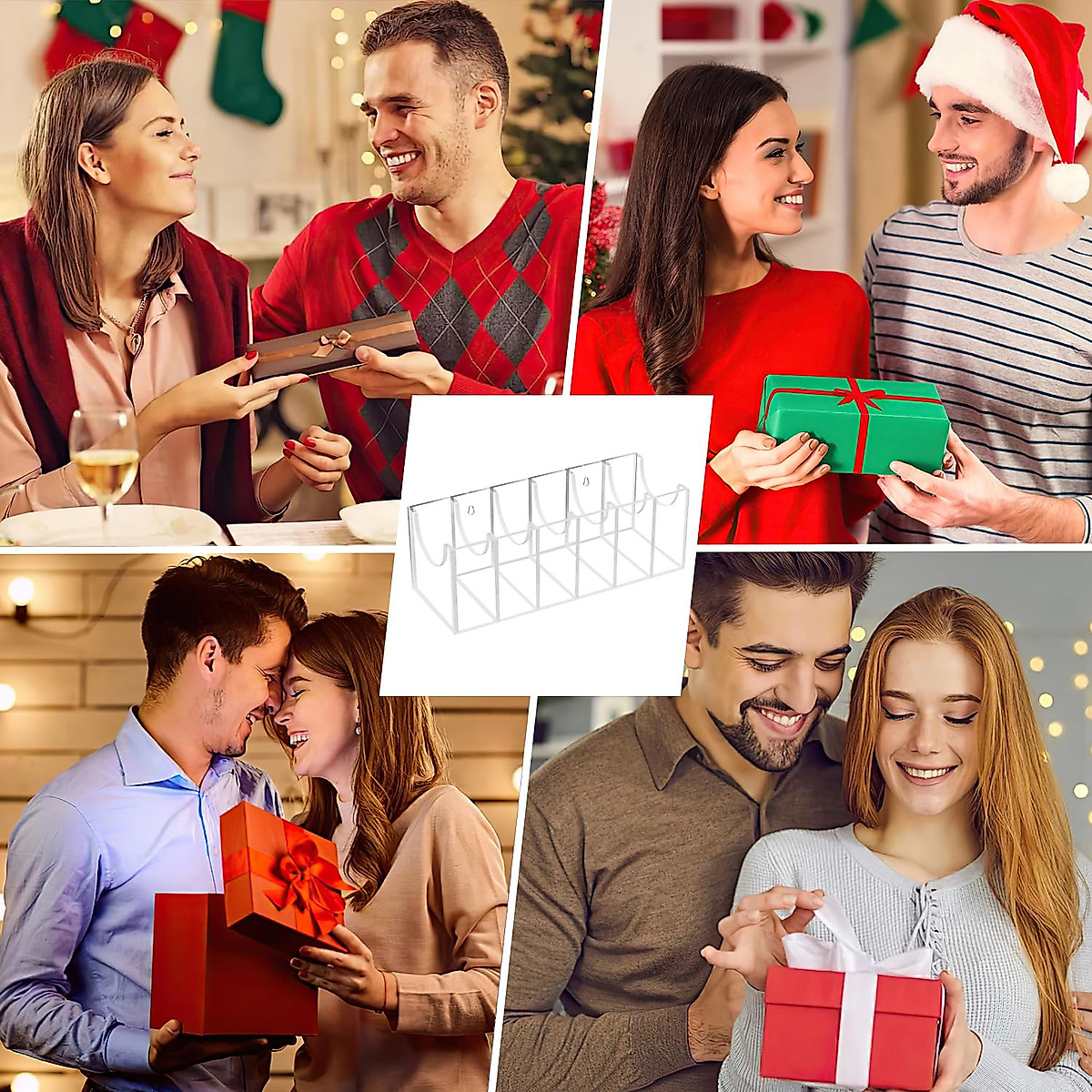 GTI Belt Organizer, Acrylic 6 Compartments Belt Organizer for Closet and Drawer, Display Case for Tie,Bow Tie and Belt,Clear Belt Storage Container Holder for Men Women