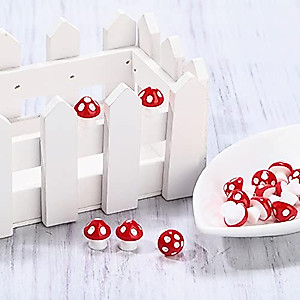 Jetec 24 Pieces Mini Garden Mushroom Miniature Figurine Garden Mushroom Accessories Ornament Mushroom Model Landscape Plant Pot Bonsai Craft for Home Party Decoration Supplies, Red