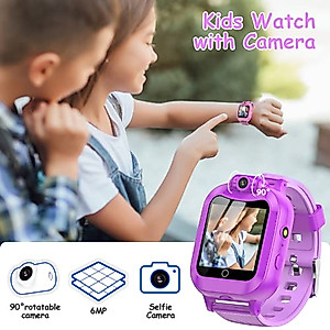 ASIUR Smart Watch for Kids, Toys for 3-8 Year Old Boys Girls Birthday Gifts Toddler Kids Watch,Touch Screen Game Children Digital Smartwatch with 8 GB SD Card (Purple)