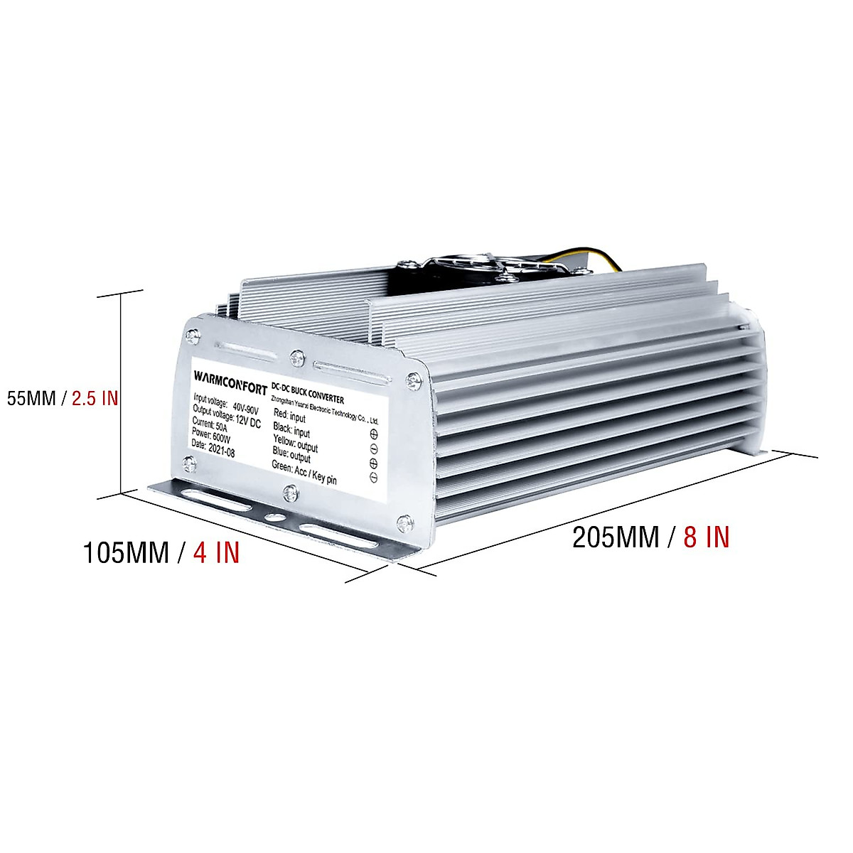 48V 60V 72V to 12V 50A Buck Converter 600W Step Down DC to DC Converter Transformer Reducer for Golf CART Scooters & Bicycles