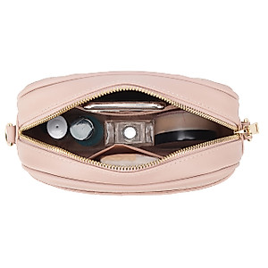 lola mae Quilted Crossbody Bag, Trendy Design Shoulder Purse (Blush light)