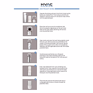 PVC Decorative Line Cover Universal Set for Ductless Mini Split Air Conditioners - Pipe Cover - 4" Diameter - Off-white