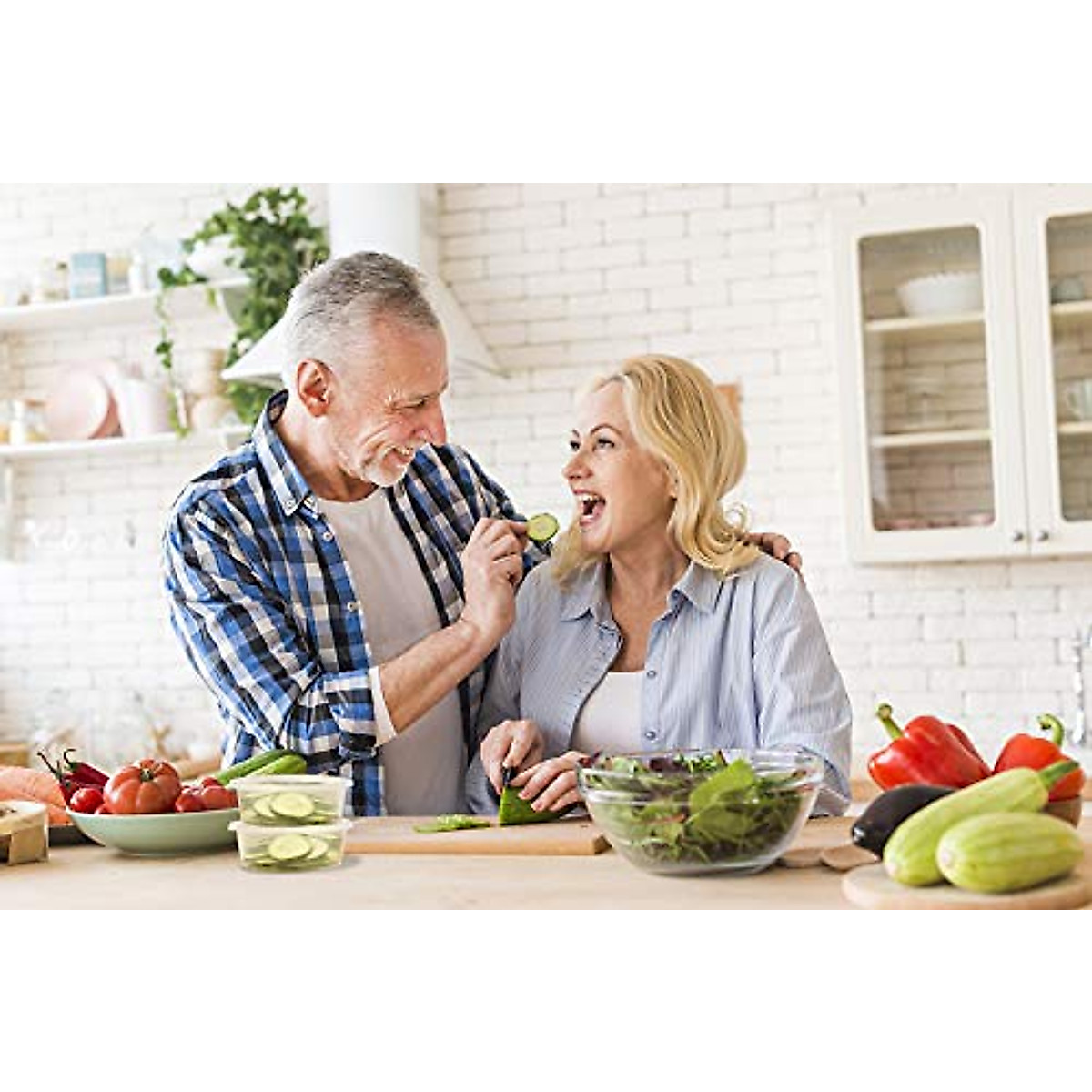 8 oz Plastic Containers with Lids (50 sets) - Food Storage Containers Great for Slime, Party Supplies, Meal Prep and Portion Control - Leakproof and Microwave Safe BPA Free 8oz Plastic Jars with Lids